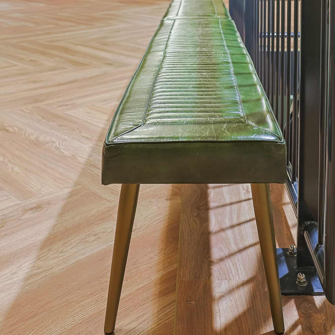 Jimi Bank - 160cm - Groen Leder - Kaja